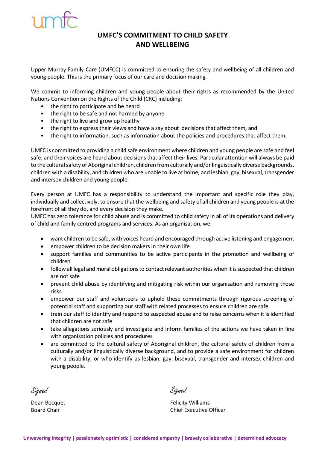 About UMFC – Strengthening and caring for families and children since 1979